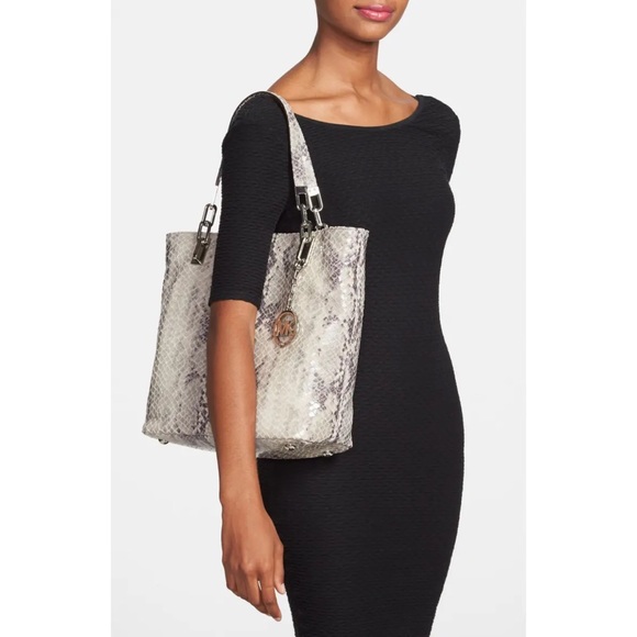 Michael Kors | Bags | Michael Kors Brooke Medium Python Embossed Tote ...